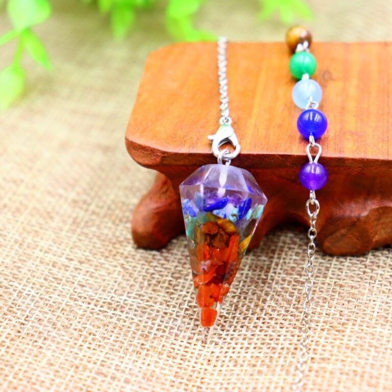 7 Chakra Healing Crystals Pendulum for Dowsing